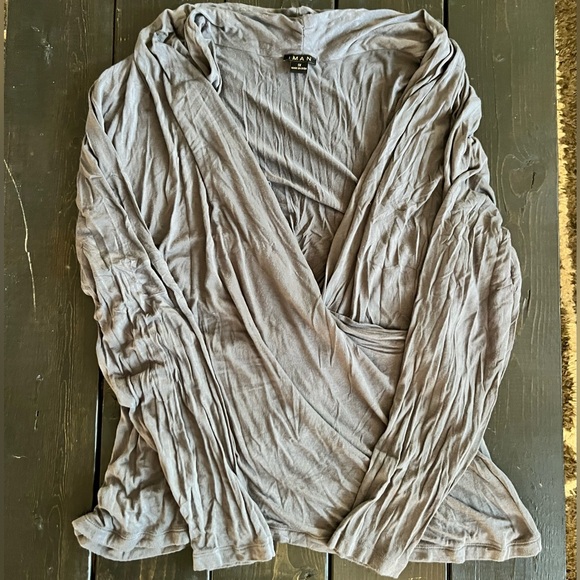 IMAN | Tops | Iman Grey Wrap Top X | Poshmark